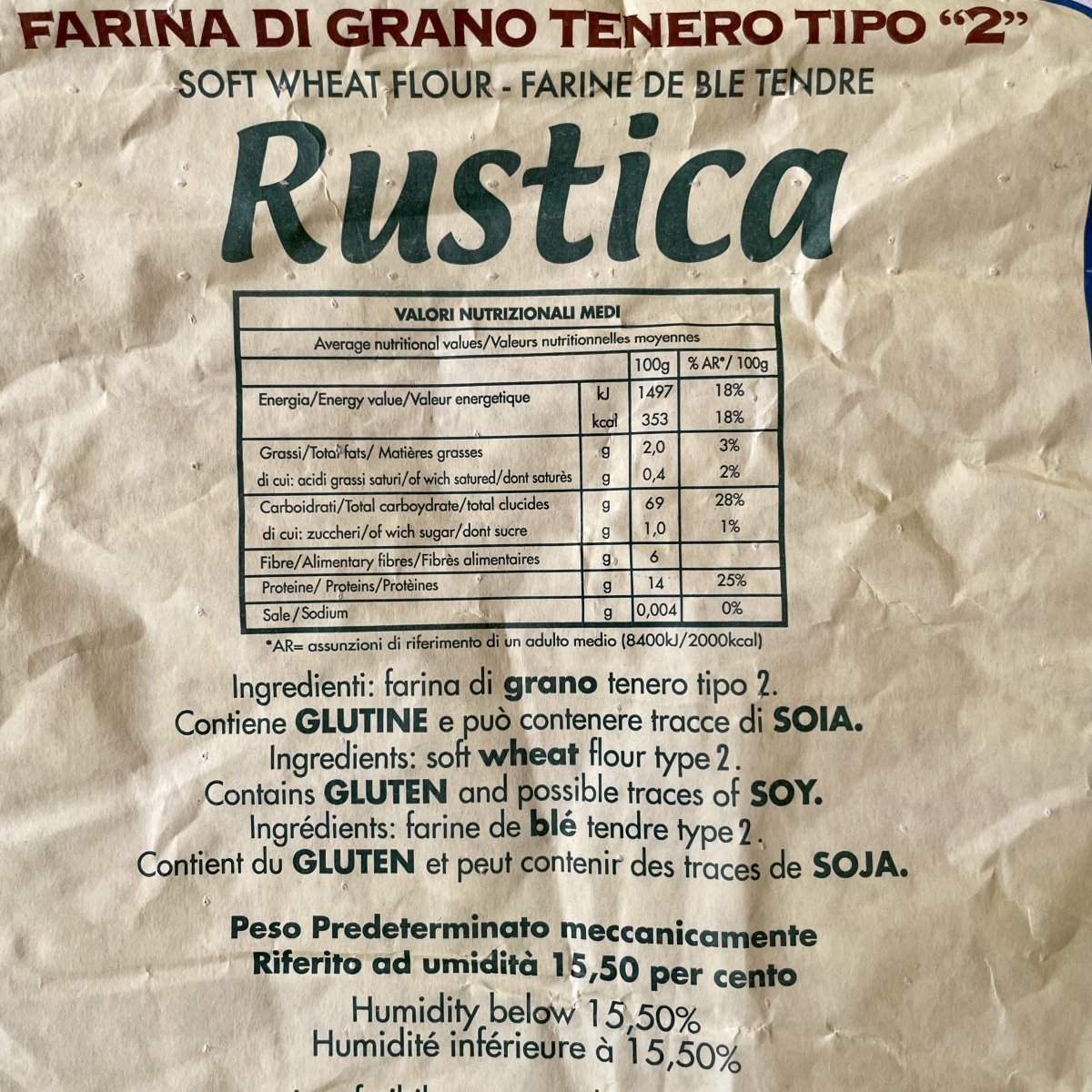 Italienisches Weizenmehl Tipo 2 - Polselli Rustica pro Kg – 25.stunden.BROT